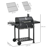 Cucina da esterno con barbecue a gas a 3 bruciatori, 2 moduli, nero ...