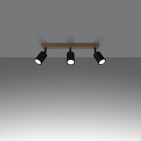 Plafonnier Acier Bois/Noir GU10 3 Verdo Verdo | Maisons du Monde