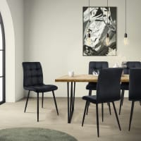 4x Sillas de comedor amarillo mostaza con respaldo tapizado terciopelo ...