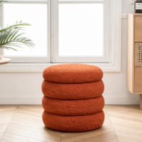 Puf en lana terracota | Maisons du Monde