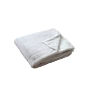 Couverture plaid blanche en polaire lisse 180x220 cm Flanberg | Maisons ...