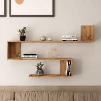Set 3 Estantes Pared Cuadrados Roble Claro 30x3 | Maisons du Monde
