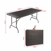 Table de camping pliante en aluminium réglable argent 120 cm | Maisons ...