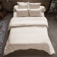 Housse de couette 240x260cm - mocca mousse - gaze de coton Gamme gaze ...