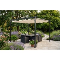 Pergola - Tendone metallo grigio 396 x 300 x 250 cm | Maisons du Monde