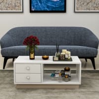 Couchtisch-Set aus Metall mit MDF-Tischplatte, Schwarz+Weiß | Maisons ...