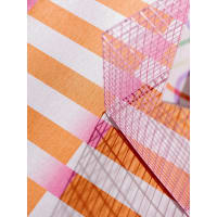 Alfombra interior con rayas naranja y rosa Pablo | Maisons du Monde