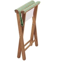 Sgabello pieghevole eucalipto tessuto outdoor stampa floreale bianco ...
