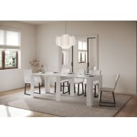Consolle allungabile effetto legno bianco 160x90x77cm S iii | Maisons ...