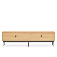 Meuble tv style contemporain en pin et métal, 2 tiroirs marron Jack ...