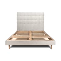 Letto contenitore Bouclé Bianco sporco 140 x 200 cm Vaucluse | Maisons ...