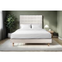 Letto contenitore Bouclé Bianco sporco 140 x 200 cm Vaucluse | Maisons ...