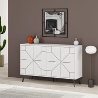 Aparador efecto madera mármol blanco 123x35 cm Brunale | Maisons du Monde
