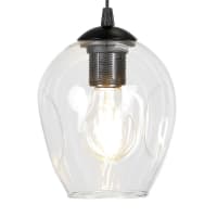 Suspension avec base ronde et 3 abat-jour en verre gris Domos | Maisons ...