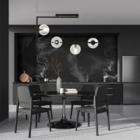 Plafón de techo estilo minimalista negro con 4 esferas de cristal Mobis ...