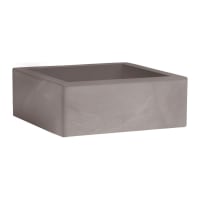 Vaso quadrato basso in resina grigio 25X25 h12 cm Nicoli evolution matt ...