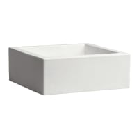 Vaso quadrato basso in resina grigio 25X25 h12 cm Nicoli evolution matt ...