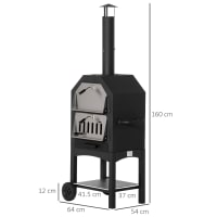 Barbecue a carbonella con funzione girarrosto nero 70 x 79 x 86 cm ...