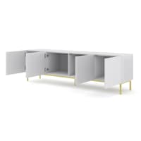 Mueble para TV efecto madera Blanco y Crema RAVENNA CK | Maisons du Monde