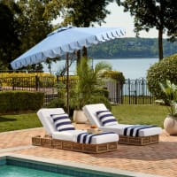 Parasol extérieur en acier bleu avec manivelle 294x294x250cm | Maisons ...