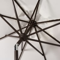 Parasol rectangulaire 3x4m déporté rotatif gris pied effet bois en alu ...