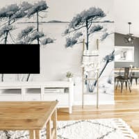 Panorama-Vliestapete Kirschblütenzweig, creme 150 x 250cm Jessica le ...