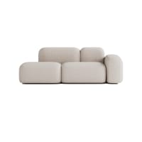 Sofá modular de 2 plazas tela marrón Max | Maisons du Monde