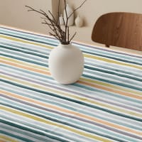 Nappe enduite anti-taches en 100% coton marron 155x155 cm Naiara ...