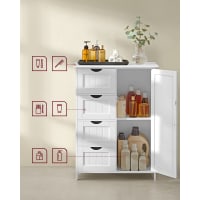 Petit Meuble Sous-Vasque Gris - Vanité Salle de Bain avec Rangement ...
