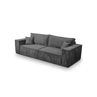 Schlafsofa mit Cordbezug 4 Sitzer, Dunkelgrau Sekwana | Maisons du Monde