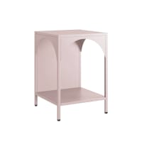 Mesita 1 puerta color roble y rayas rojas Oakley | Maisons du Monde
