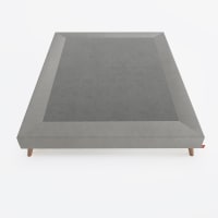 Cama con cabecero y baúl 180x200cm de terciopelo beige claro Jodie ...