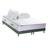 Matelas mémoire de forme sommier couette oreillers vert 140x190 ...