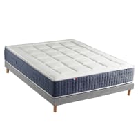 Matelas ressorts 7 zones mémoire de forme sommier blanc 2x80x200 ...