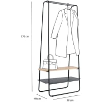 Portant d'angle vêtements métal noir Tania | Maisons du Monde