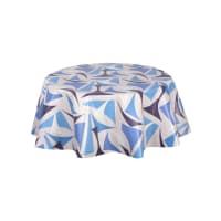 Nappe en toile cirée ronde bleu d. 135 cm Eloa | Maisons du Monde