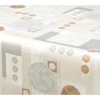 Nappe en toile cirée rectangulaire écru 140 x 250 cm Botanique ...
