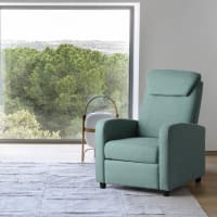 Poltrona imbottita color beige con struttura in legno. Kaisa | Maisons ...