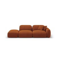3-Sitzer modulares Sofa links aus Samt, elfenbein Lucien | Maisons du Monde