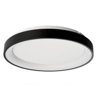 Plafoniera tonda luce LED 42W CCT lampada dimmable metallo nero Ø 40cm ...