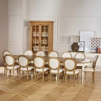 Table ovale en chêne 1 rallonge 6/8 couverts blanc Amboise | Maisons du ...