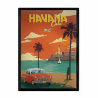 Poster della cicogna di Colmar con marco negro 60x90cm | Maisons du Monde