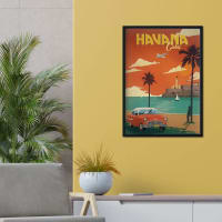 Poster della cicogna di Colmar con marco negro 60x90cm | Maisons du Monde