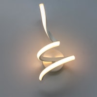 Applique LED parete curva spirale 12W luce 6000K alluminio bianco 34cm ...
