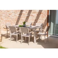 Set di tavolo e sedie da giardino alluminio naturale chiaro Seruno ...
