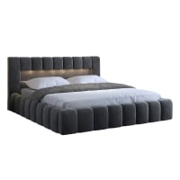 Bett mit Bettkasten 160x200cm Grau Auria | Maisons du Monde