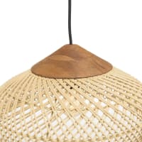 Suspension 65x65cm en rotin couleur naturelle et teck recycl‚ Alida ...