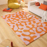 Vintage-Teppich 70er Jahre mit geometrischem Muster Rot 80x140 Groovy ...