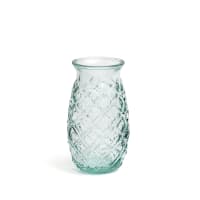 Verre verre recyclé bleu 10x10x17cm Pineapple | Maisons du Monde