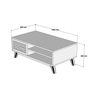 Table basse en teck beige, L 130 cm | Maisons du Monde